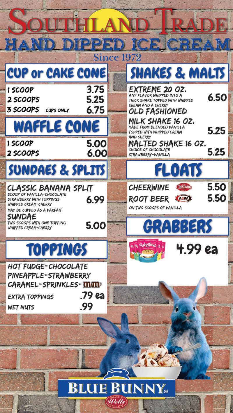 Snack Bar Dining Menu - Southland Trade, Moyock NC